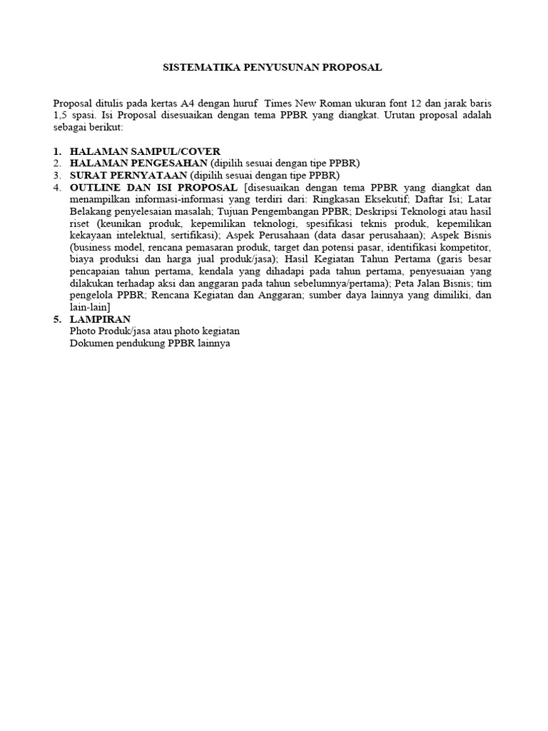 FORMAT PROPOSAL PPBR LANJUTAN TAHUN 2024 | PDF