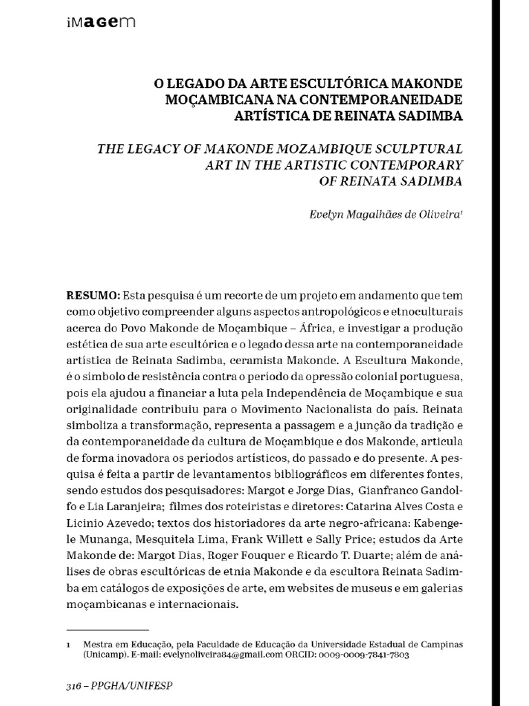 ART O Legado Da Arte Escultórica Makonde Moçambicana Na ...