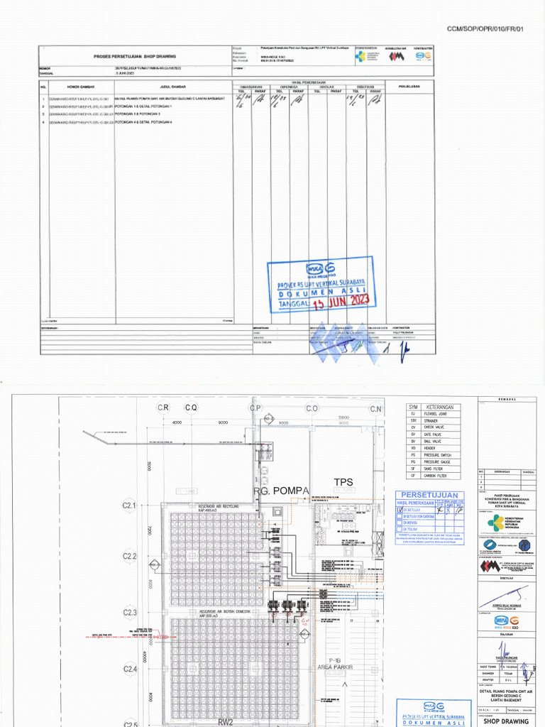 Detail Ruang Pompa GWT Air Bersih Lantai Basement Gedung C | PDF