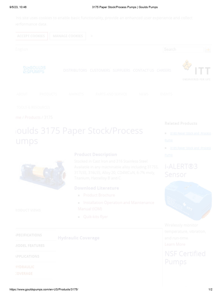 3175 Paper Stock - Process Pumps - Goulds Pumps | PDF | Pump | Http Cookie