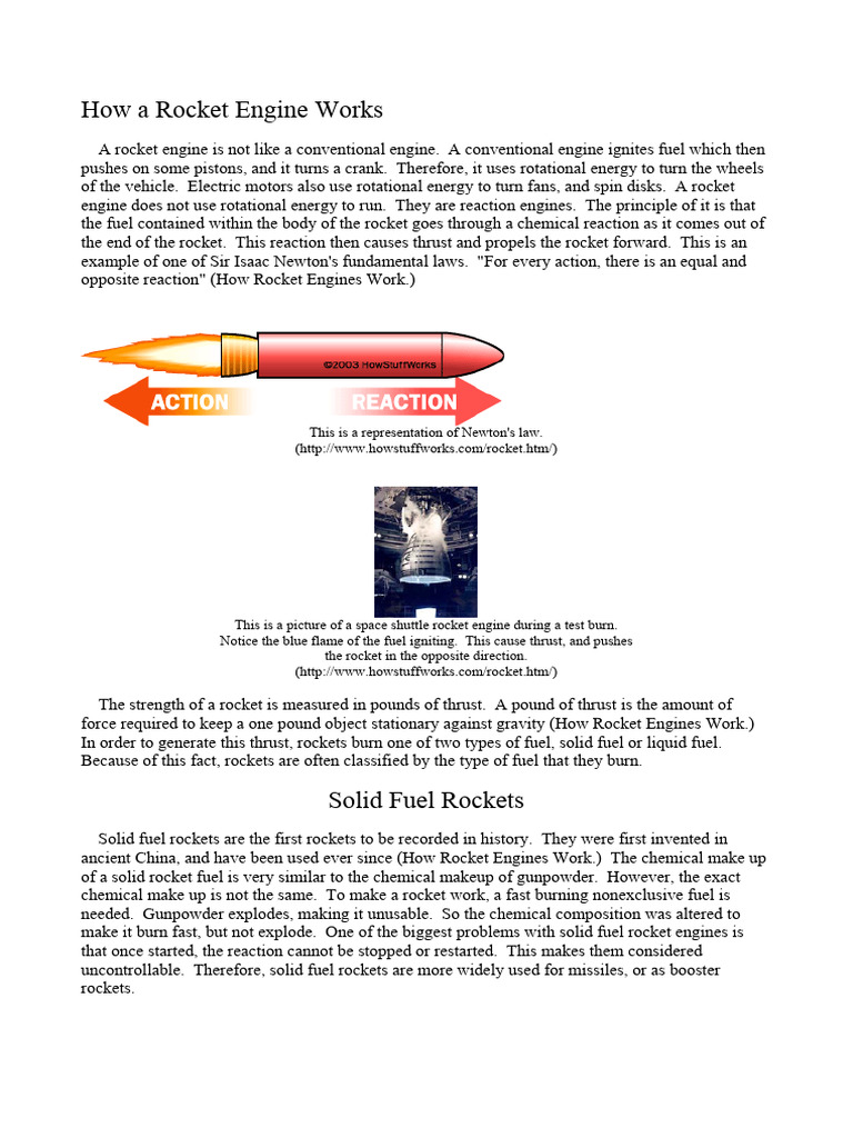How A Rocket Engine Works | PDF | Rocket Propellant | Rocket Engine