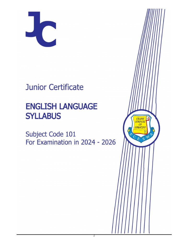 JC English Language 2024-26 Syllabus-1675064664 | PDF | Educational ...