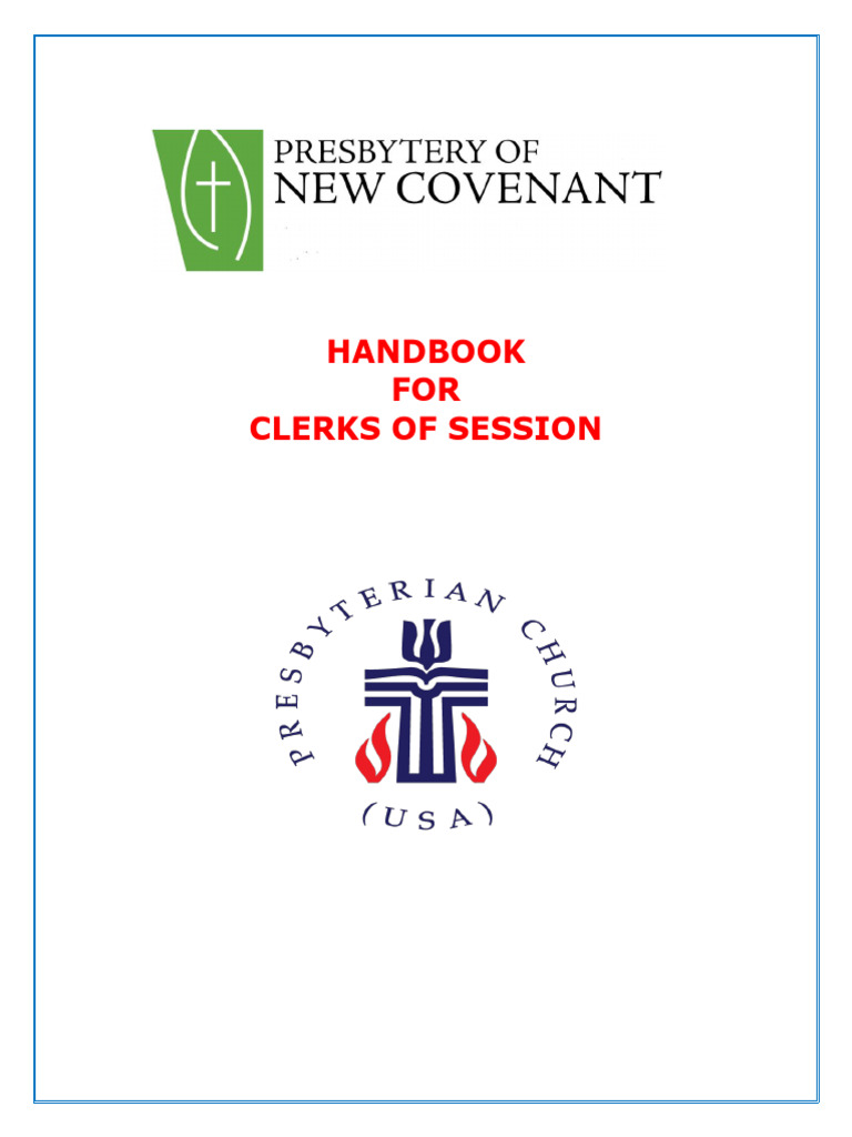 Presby New Covenant - 2022 - 03 - Handbook For Session Clerks | PDF ...