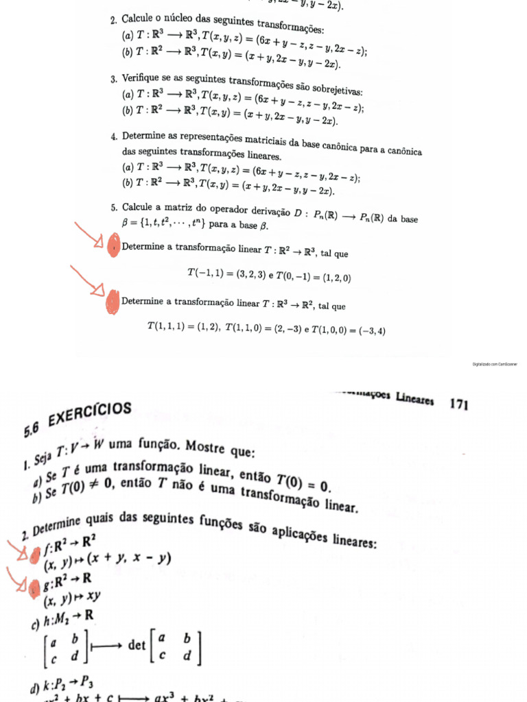 Lista 2 de Álgebra Linear | PDF