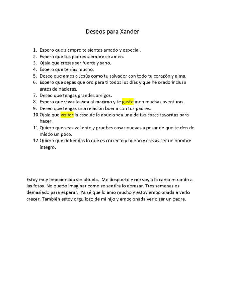 Deseos para Xander | PDF | Cocina, comidas y vino | Salud y bienestar