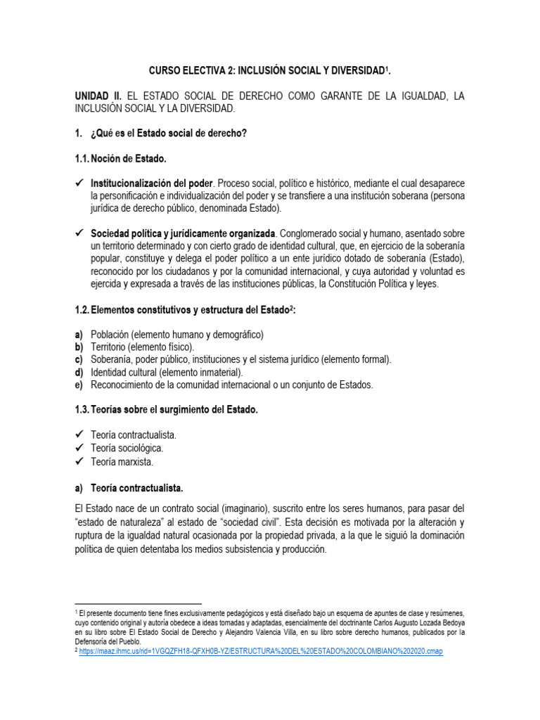 02 - Unidad II - Tema 1. Estado Social de Derecho y sus principios | Descargar gratis PDF ...