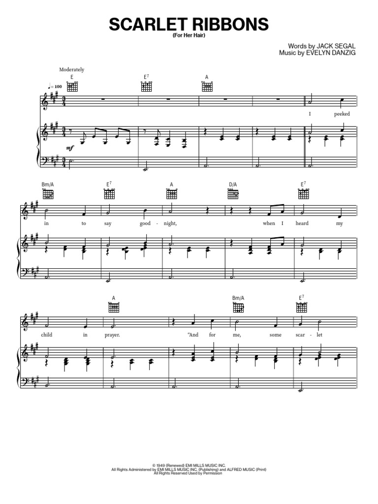 Scarlet Ribbons | PDF | Singles | Songs Written