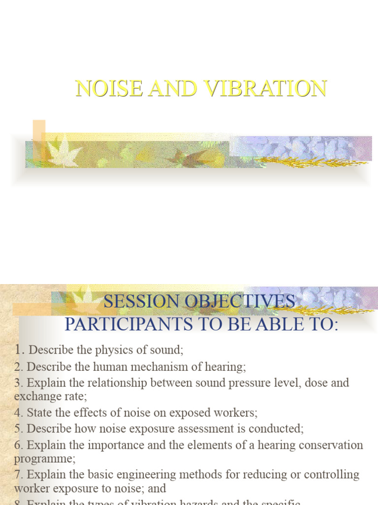 Noise and Vibration - Slide Notes | PDF | Noise | Sound