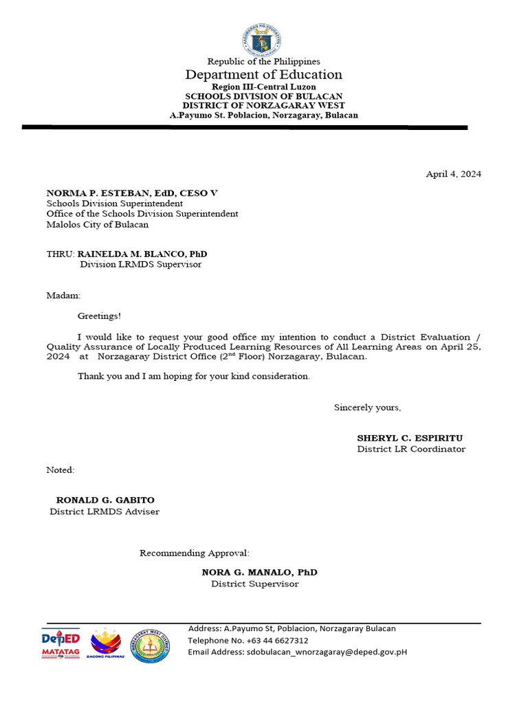 LETTER-OF-INTENT-LRMDS | PDF | Philippines