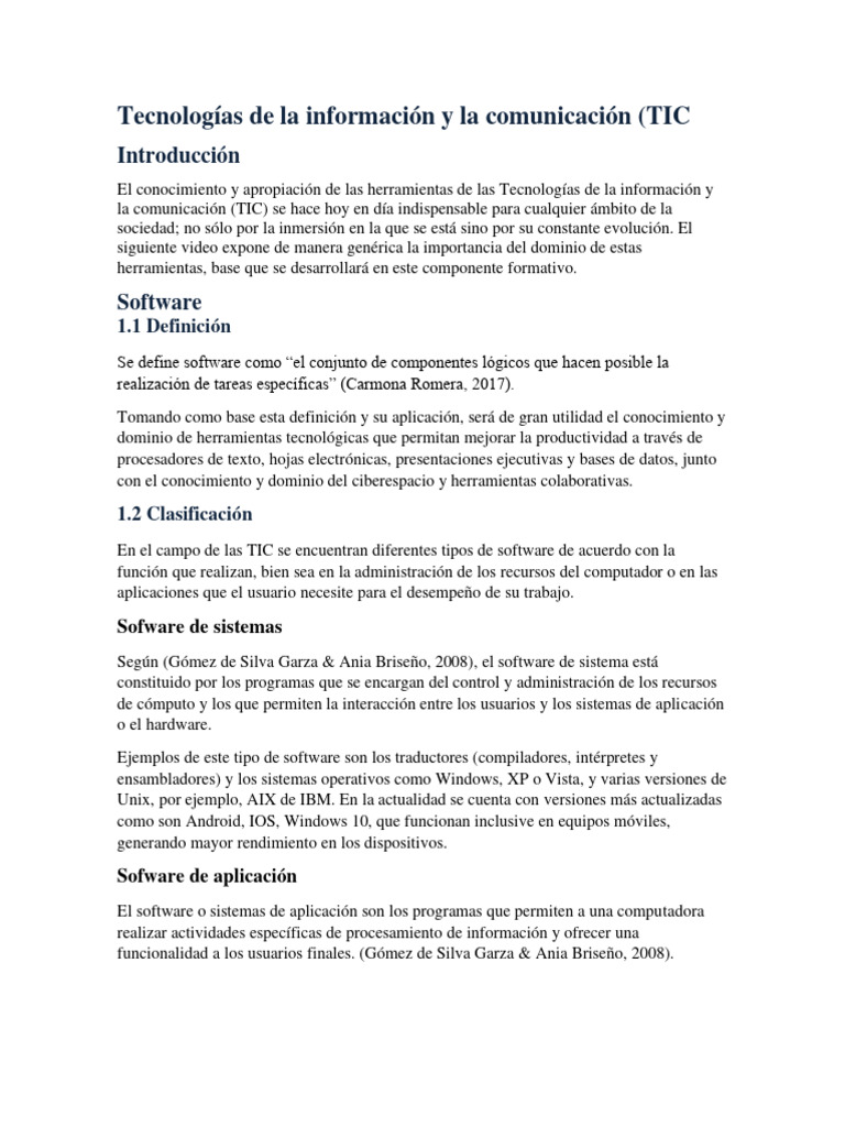 Tecnologías de La Información y La Comunicación (Tic) .Sena | PDF ...