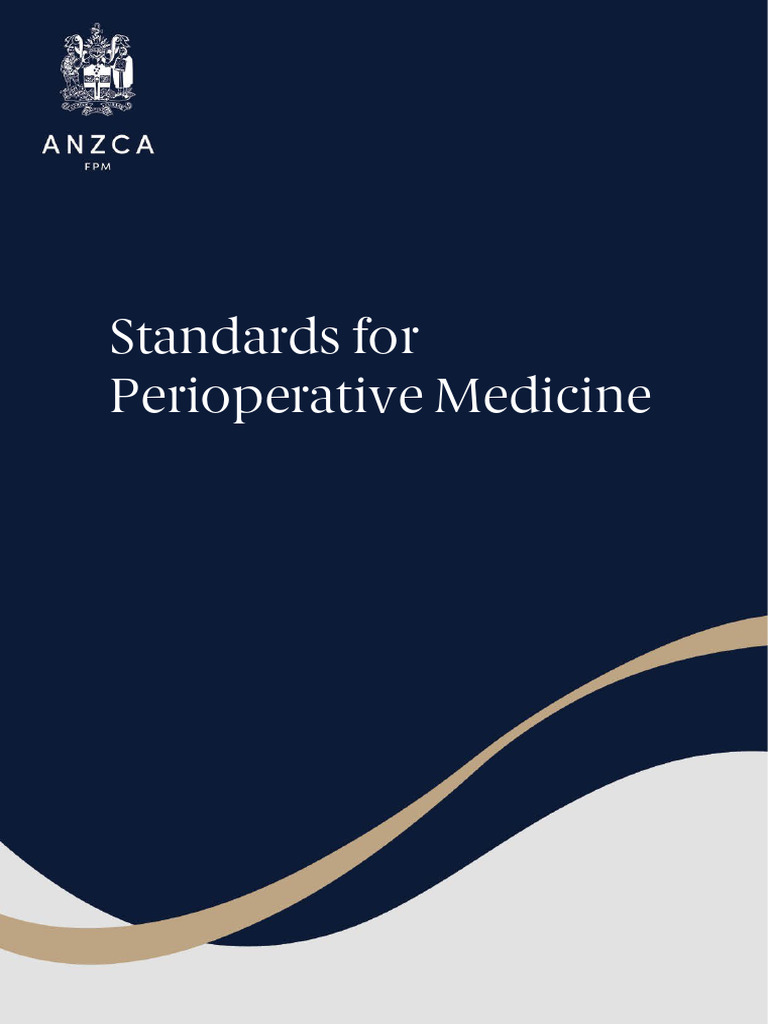 ANZCA Standards For Perioperative Medicine December 202317 | PDF ...