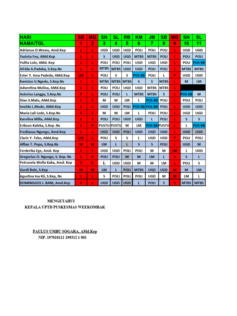 JADWAL JAGA UGD JUNI 2024 Fix 01 43 MG O9 50-2 | PDF