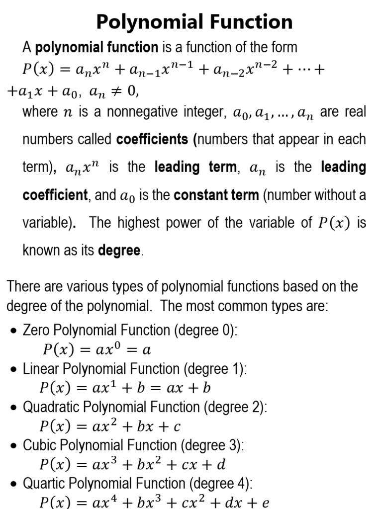Ims Polynomial Function Pdf Polynomial Computational Science