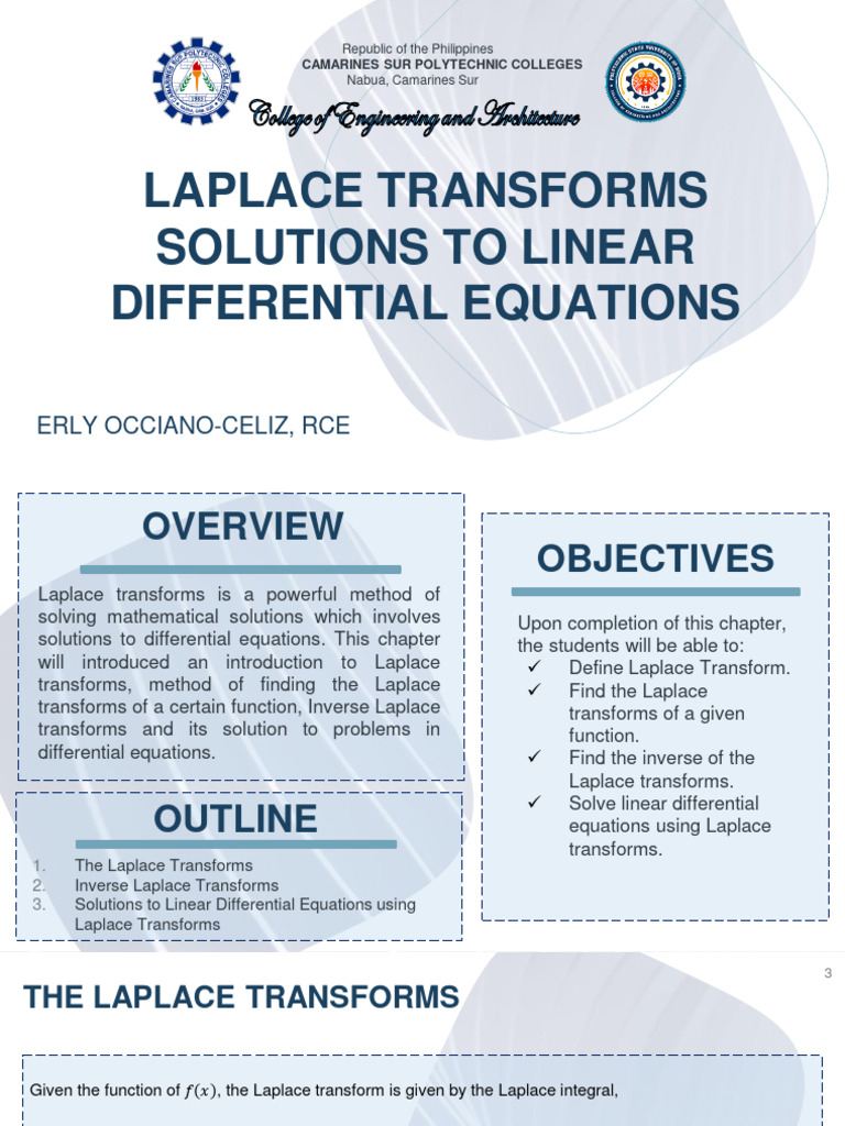 Laplace Transforms Solutions To Linear Differential Equations | PDF | Laplace Transform ...