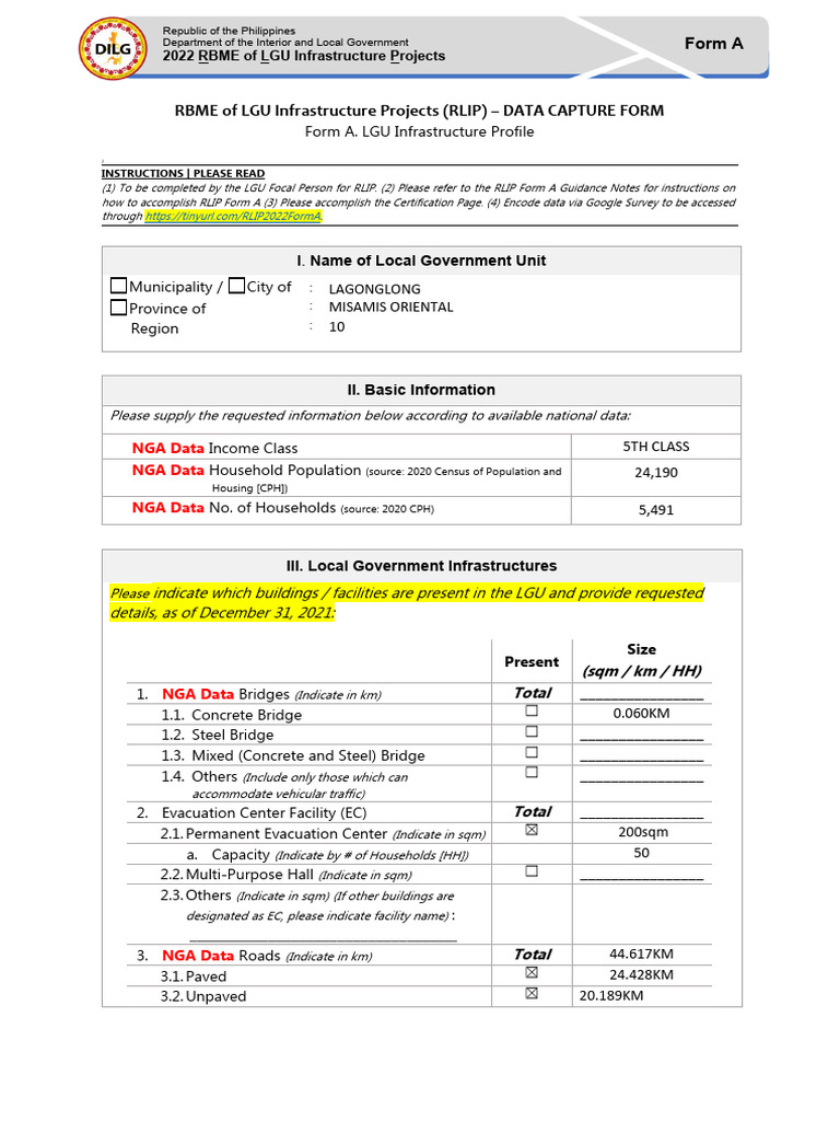 RLIP-Form-A-LGU-Infrastructure-Profile-Locked-2-2 | Download Free PDF ...
