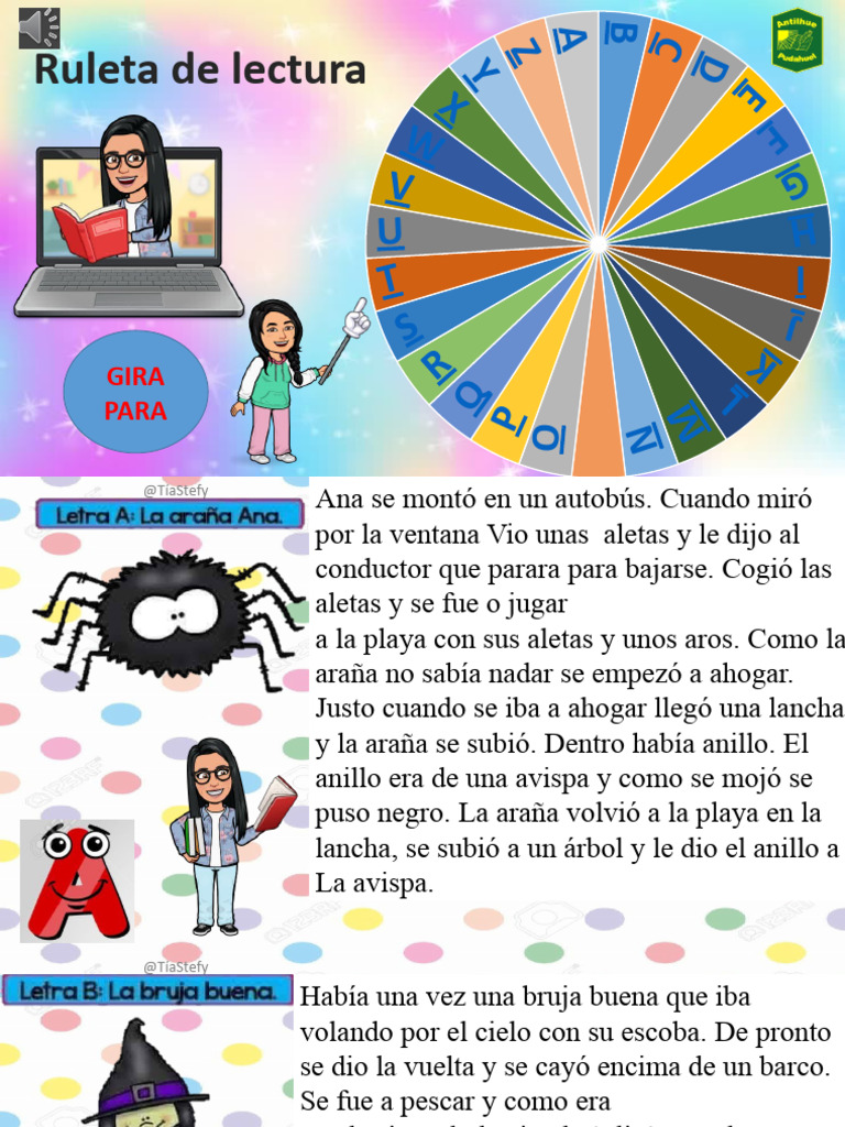 ruleta de lecturas abecedario completo (-ñ) | PDF