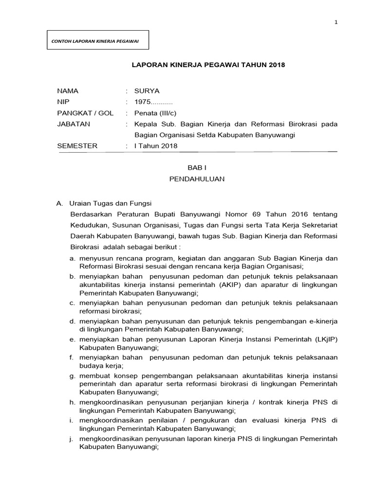 Laporan Kinerja SKPD Provinsi Sumut 2018 | PDF