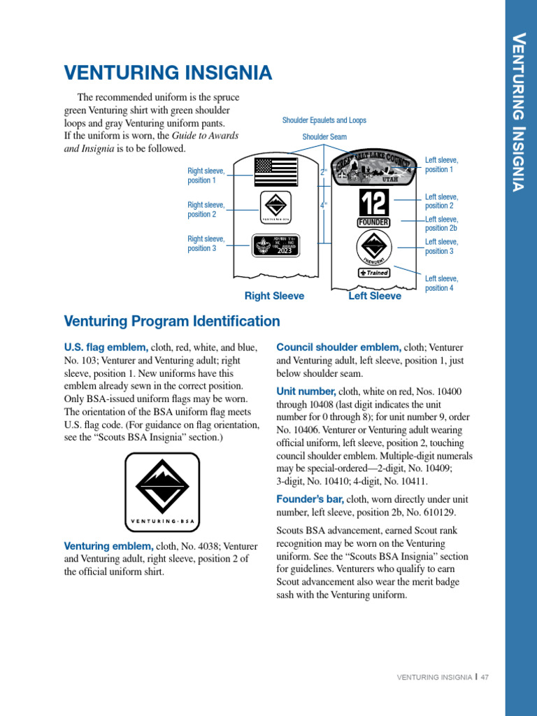 Venturing Insignia WEB | PDF | Boy Scouts Of America | Scouting