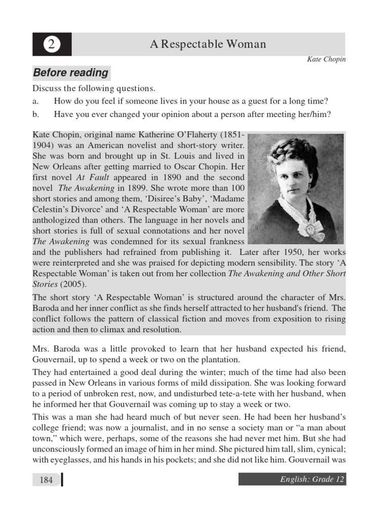 A respectable woman | PDF | The Awakening (Chopin Novel)
