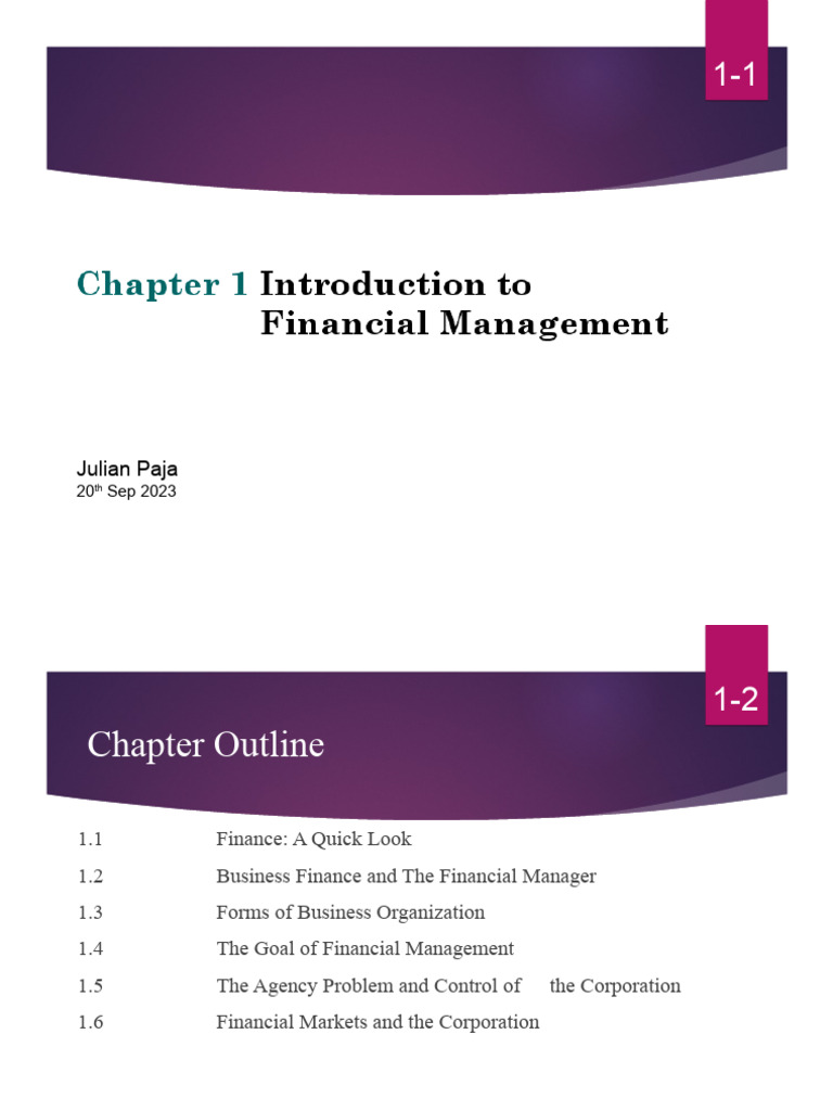 Chapter 1 Intro To Fin Man0817 | PDF | Taxes | Investing