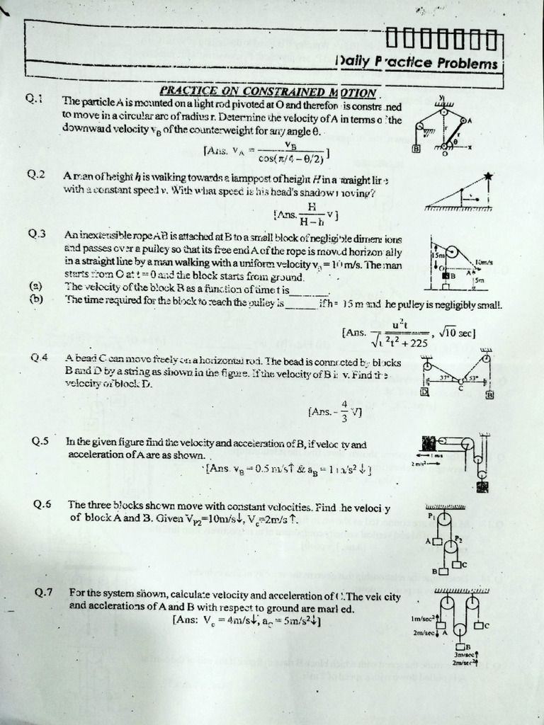 Constrained Motion Assignment | PDF | Motion (Physics) | Quantity