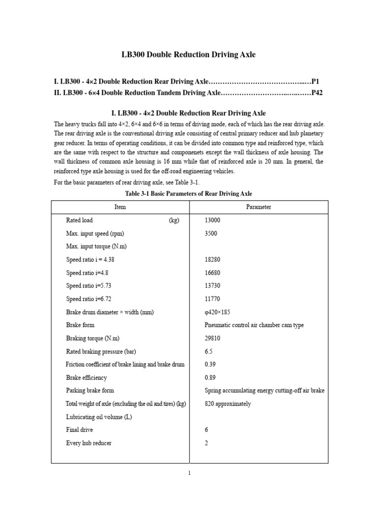 Hande Axle - Repair Manual | PDF | Axle | Gear