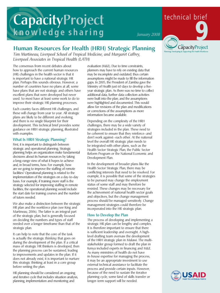 HRH Strategic Planning | PDF | Strategic Planning | Human Resources