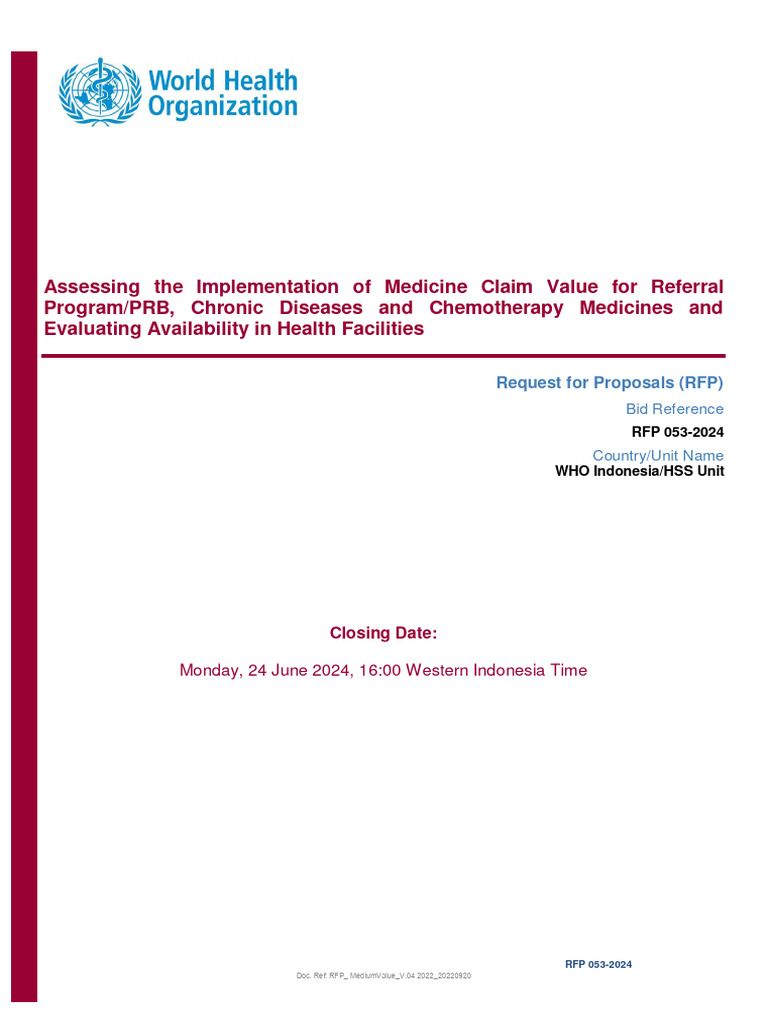 Tender Dcoument RFP 053 2024 Drug Claim Implementation | PDF | Request ...