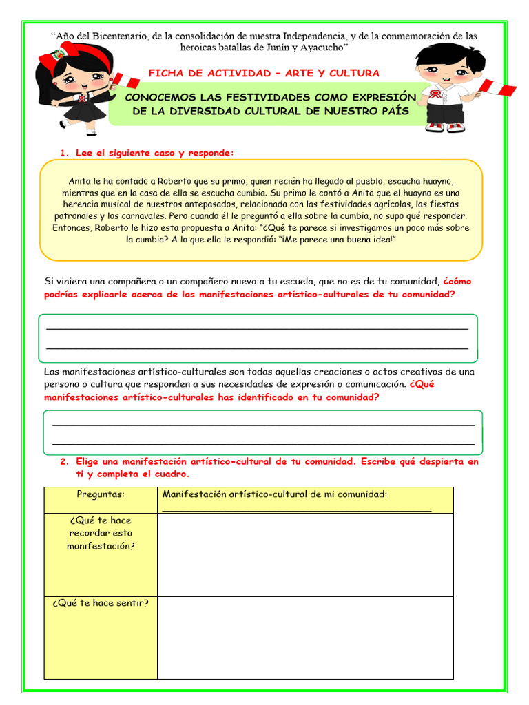 FICHA-VIERN-ART-CONOCEMOS LAS FESTIVIDADES COMO EXPRESIÓN DE LA ...