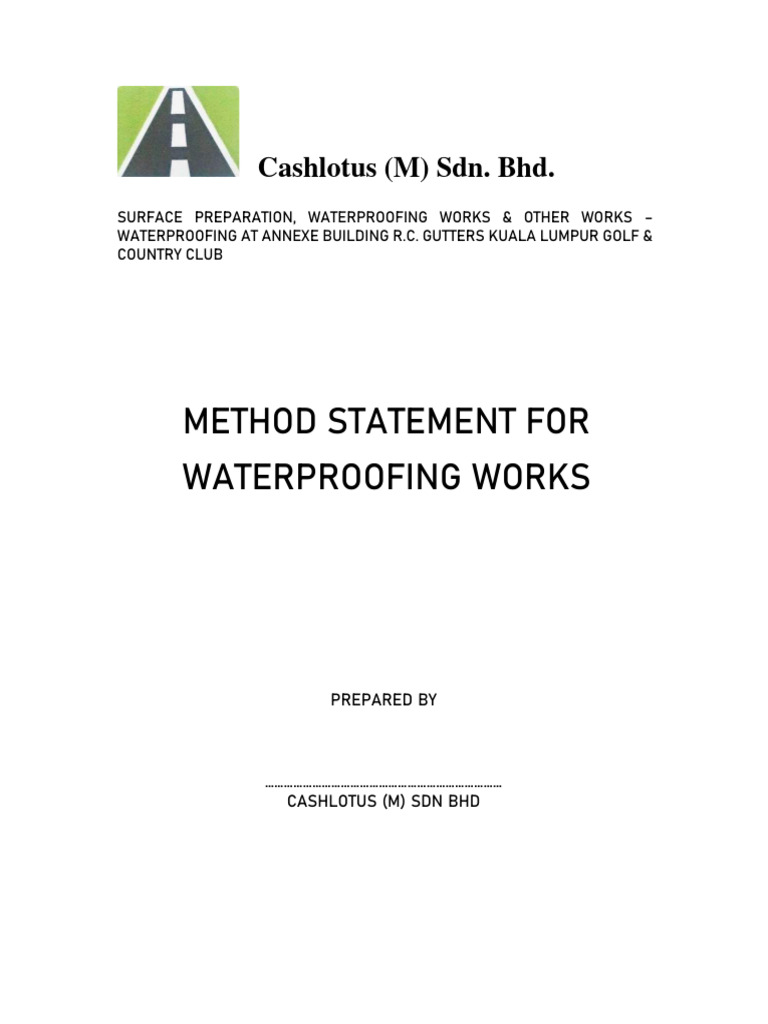 Method Statement - Waterproofing | PDF | Materials | Industrial Processes
