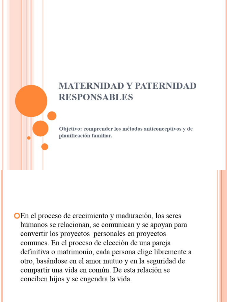 Maternidad y Paternidad Responsables | PDF | Control de la natalidad | Menstruación