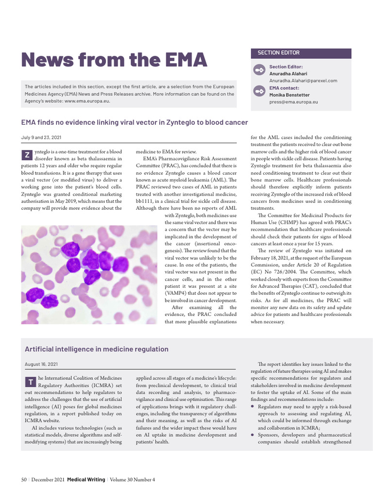 News From The Ema | PDF | Clinical Trial | Leukemia