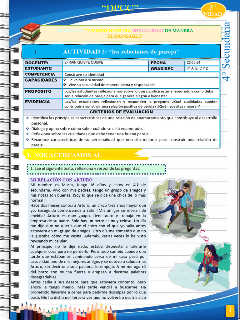 4° DPCC - Actv.02-Unid.3 2023 | PDF | Violencia doméstica | Violencia