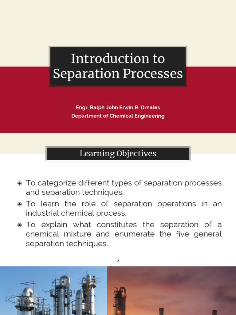 Lecture 1 - Introduction to Separation Processes | Download Free PDF | Chemical Substances | Osmosis