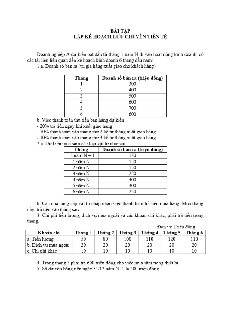 Bai Tap Lap KH Luu Chuyen Tien Te | PDF