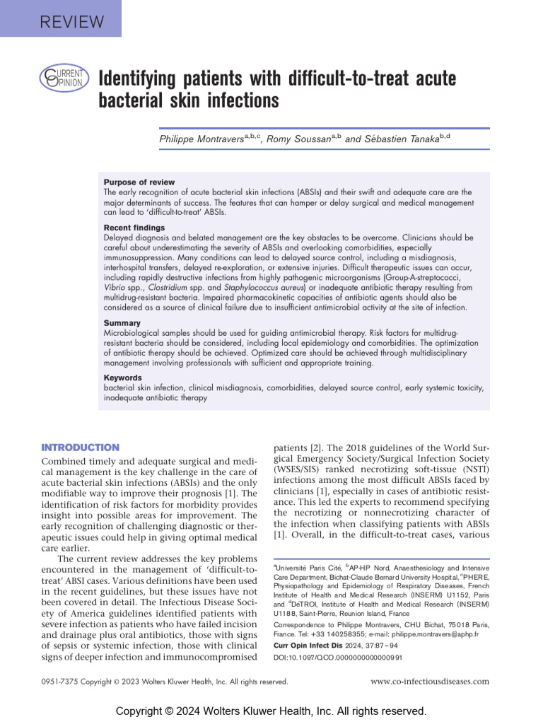 Identifying Patients With Difficult-To-Treat Acute Bacterial Skin ...