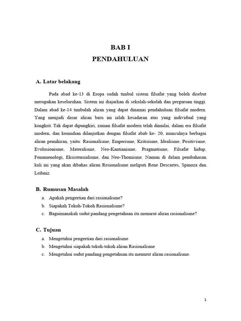Filsafat Umum Rasionalisme | PDF