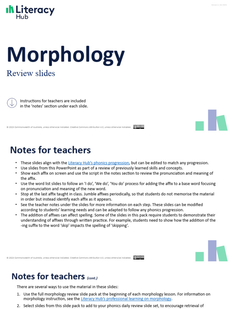Morphology Guide for Teachers | PDF | Phonics | Morphology (Linguistics)