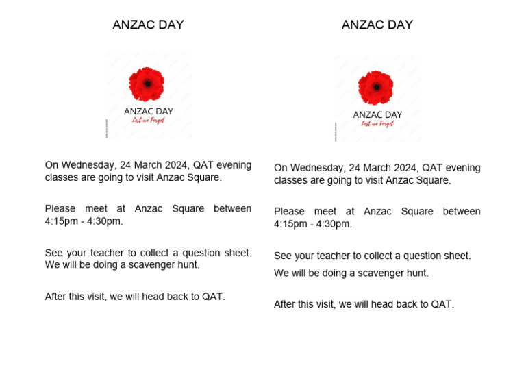 Anzac Day | PDF | Language Arts & Discipline | Foreign Language Studies