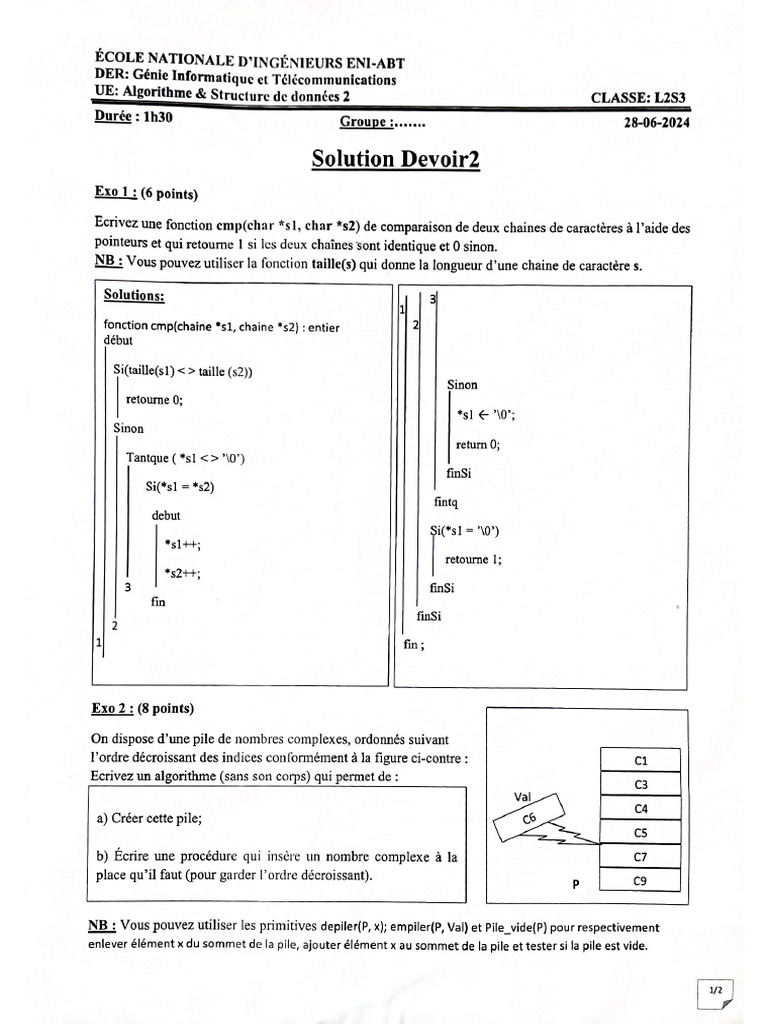 Correction Du Devoir N2 | PDF