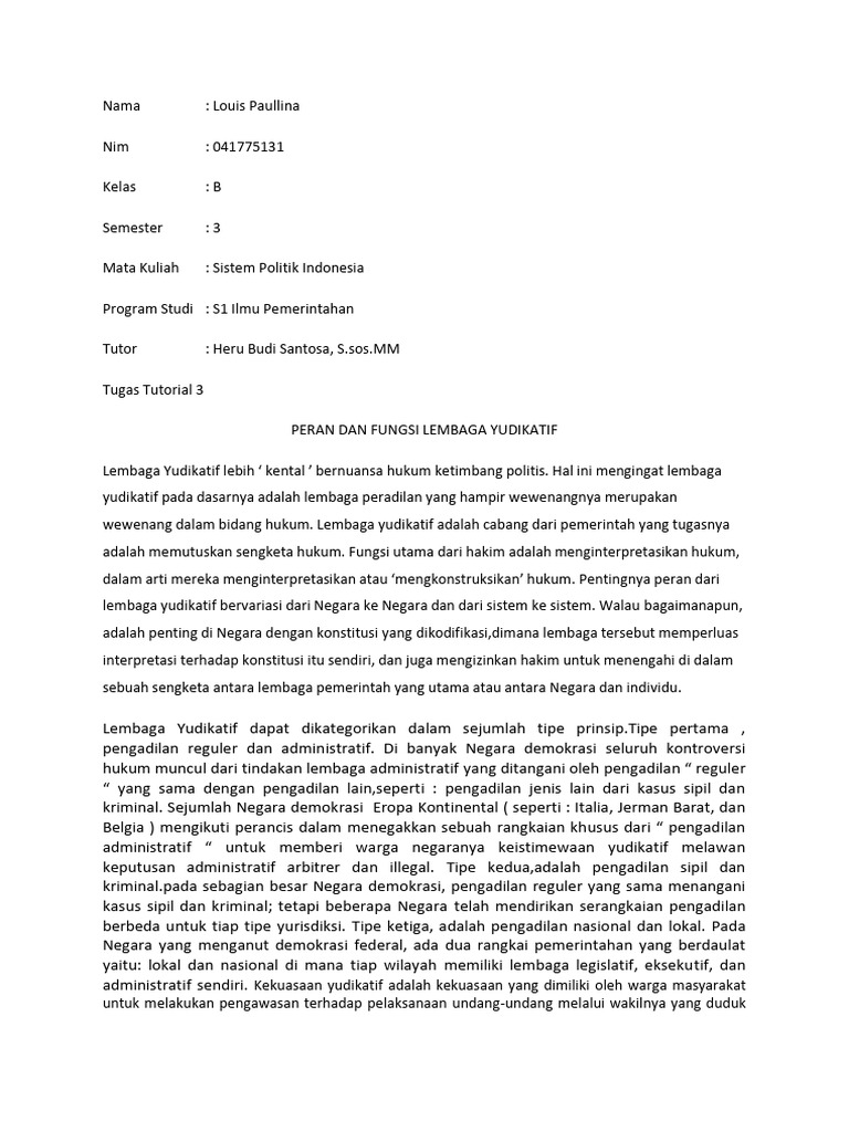 Tugas 3 Sistem Politik Indonesia | PDF