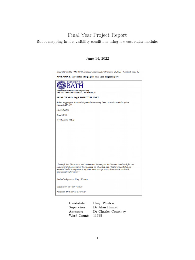 Final Year Project Report by Hugo Weston | PDF | Radar | Optical Resolution
