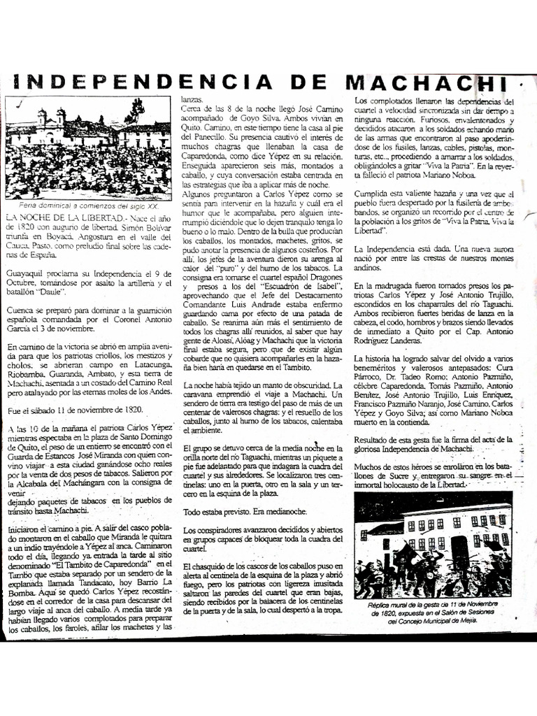 Independencia de Machachi | PDF