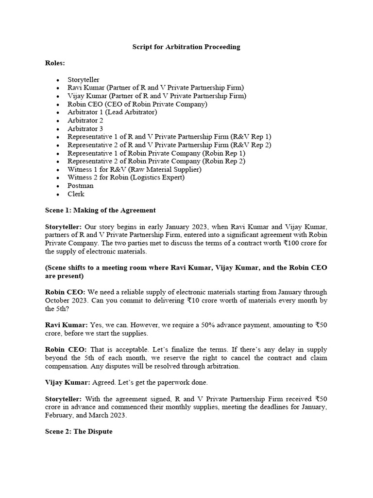 ADR Arbitration | PDF | Arbitration | Supply Chain