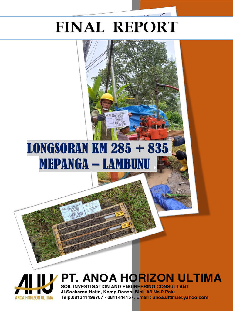 Laporan Longsoran Lambunu-Mepanga KM 285+835 | PDF