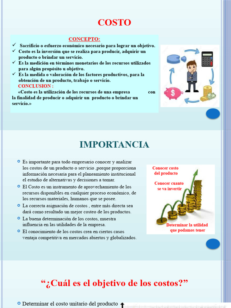Costo-Definicion Importancia, Ojetivos Clase 4 Abril 2024 | PDF | Costo ...