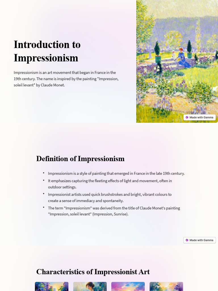 Introduction To Impressionism | PDF | Impressionism | Edgar Degas