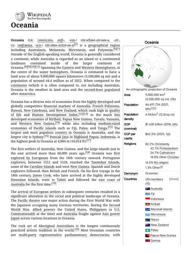 Oceania | Download Free PDF | Oceania | Pacific Ocean