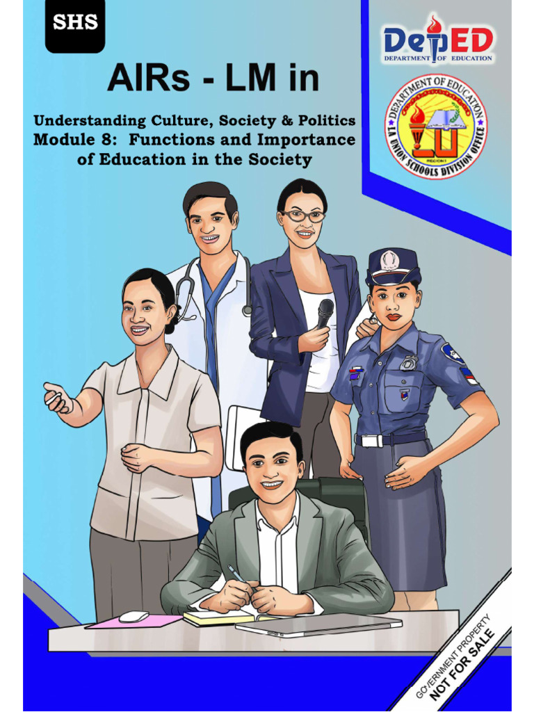 UCSP Q2 Module 8 Functions and Importance of Education in The Society ...