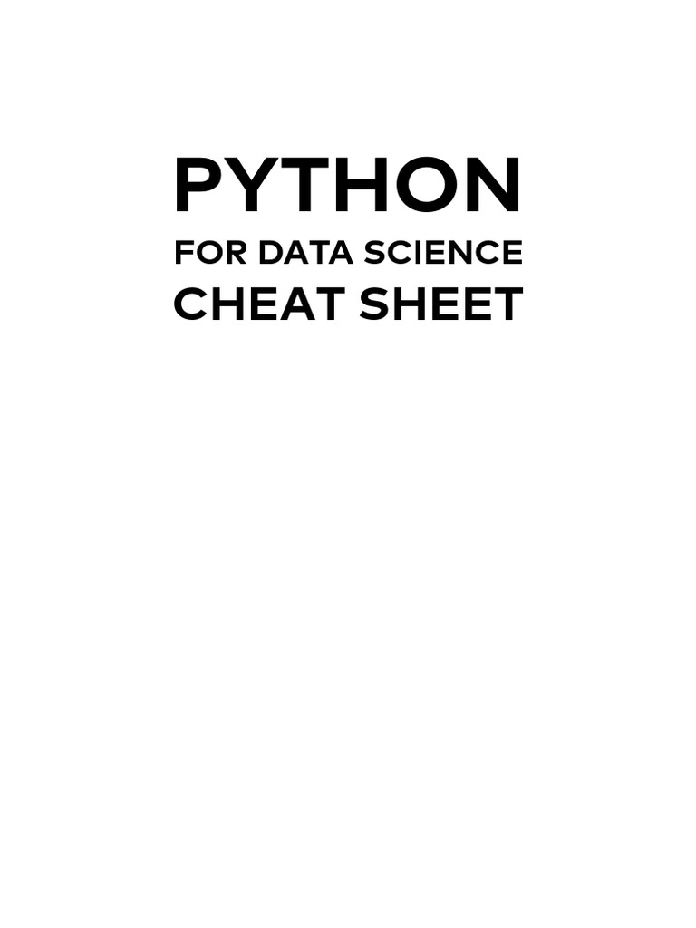 Python Data Science Cheat Sheet | PDF | Parameter (Computer Programming ...